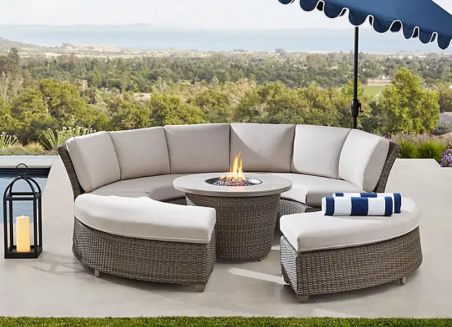 Member's Mark Hampton 5-Piece Sectional Seating Set with Fire Pit – Eshop House LLC