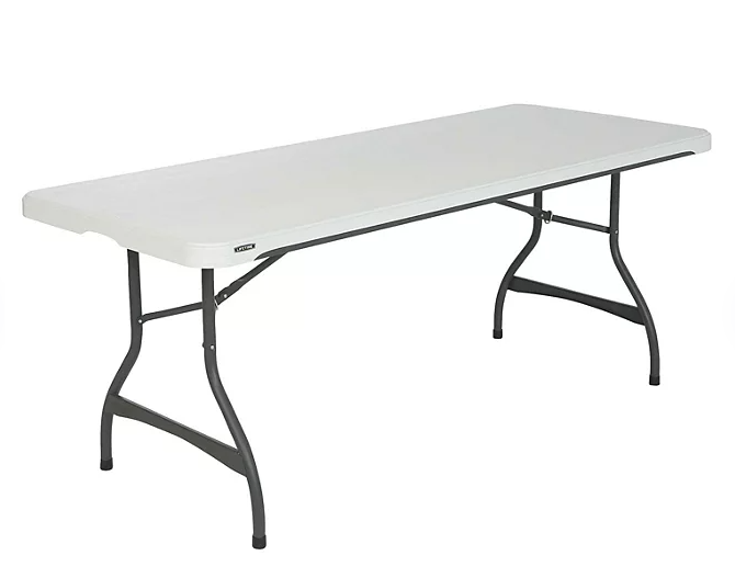 Lifetime 6' Commercial Grade Stacking Folding Table, Assorted Colors ...