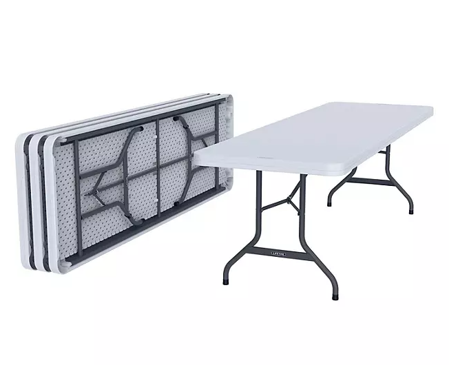 Lifetime 8' Commercial-Grade Folding Table - 4 Pack, Choose a Color ...