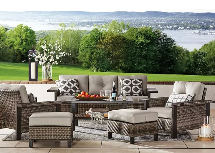 Member's Mark Manchester 6-Piece Patio Deep Seating Set with Sunbrella ...