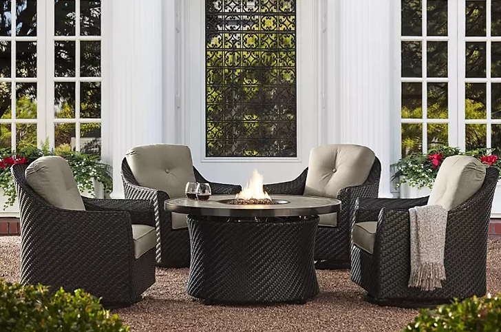 Member's Mark Heritage 5-Piece Fire Pit Chat Set with Sunbrella Fabric ...